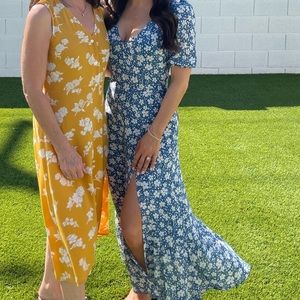 Reformation | Dresses | Reformation Blue Floral Midi Maxi Dress | Poshmark